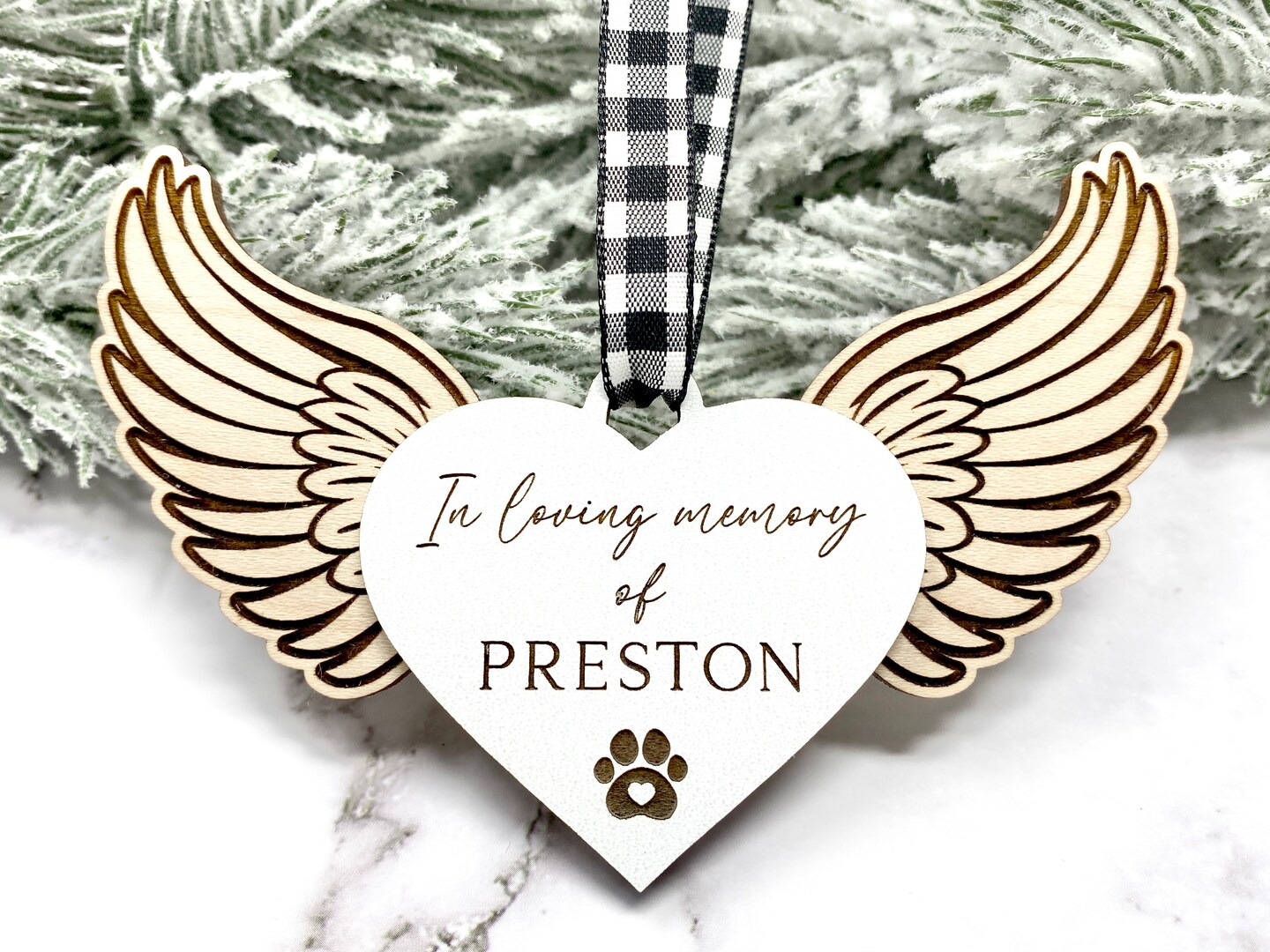 Angel Wings Ornament, Dog Memorial Ornament, Pet Angel Paw Ornament ...