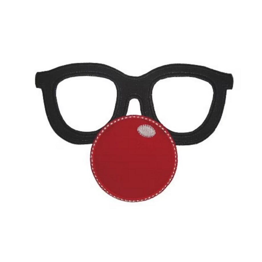 Clown Disguise with Big Nose and Glasses Sew or iron on Patch ...