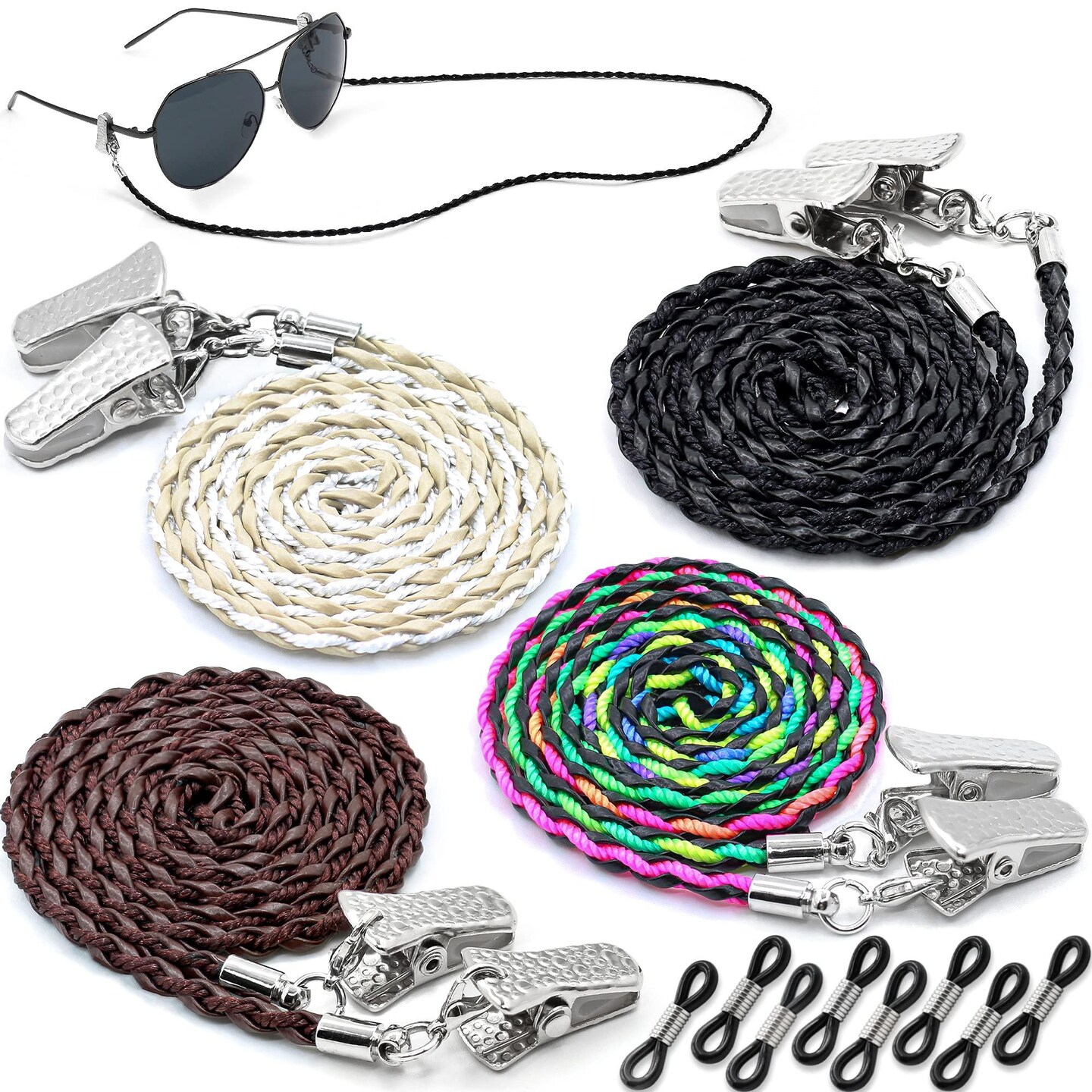 Glasses Strap Chains Premium ECO Leather Eyeglass Holder Strap Strings ...