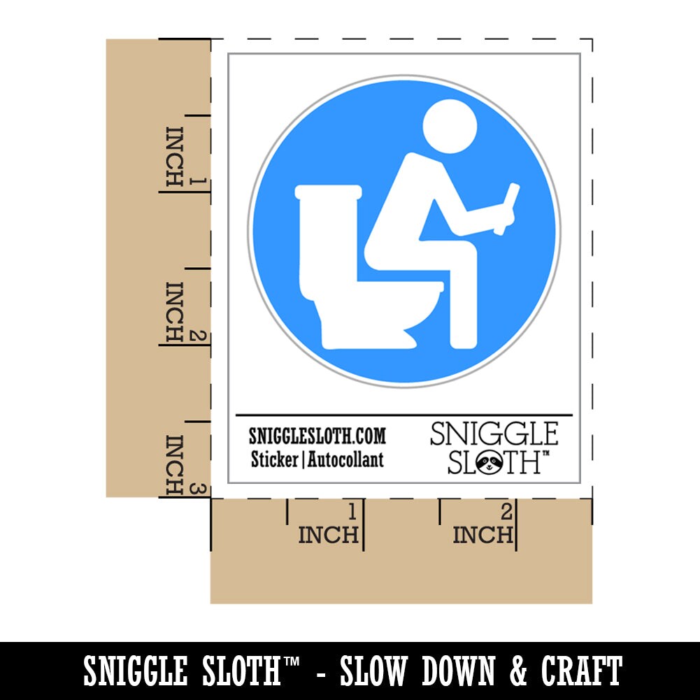 Person Sitting on Toilet Phone Restroom Pooping Waterproof Vinyl Phone ...