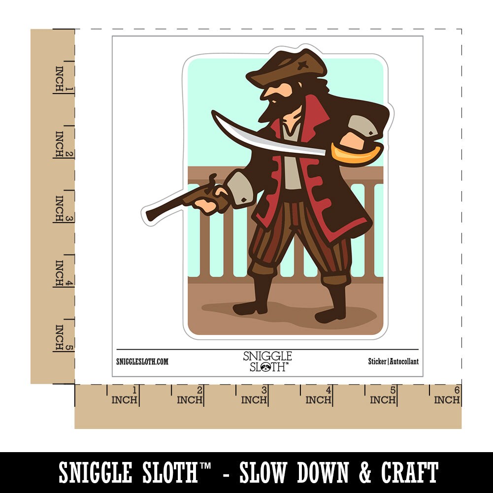 Pirate Cutlass Flintlock Pistol Waterproof Vinyl Phone Tablet Laptop ...