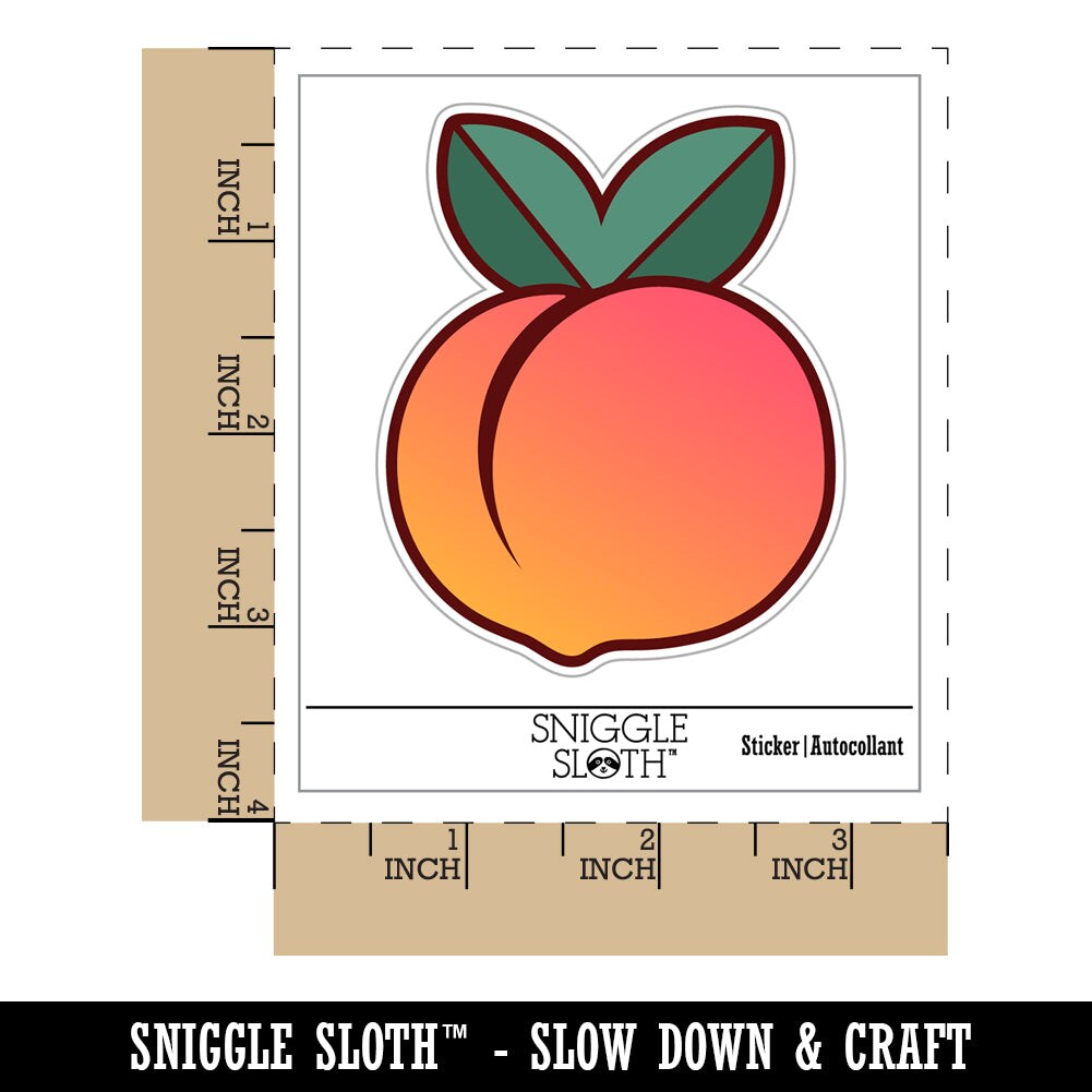 Plump Peach Waterproof Vinyl Phone Tablet Laptop Water Bottle Sticker ...