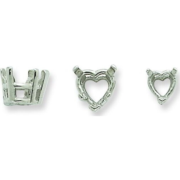 14K White Gold 3 Prong Heart Setting 7.5mm | Michaels