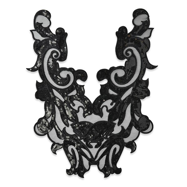Tulla Swirl Embroidered Collar 13 3/4" x 9", Color: Black | Michaels