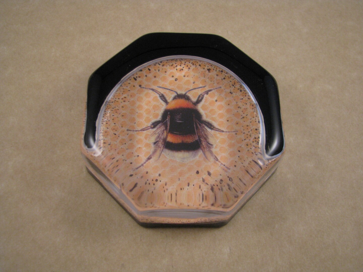 Bee Paperweight B, Black and Gold Bee, Octagon Paperweight, Bee Lover ...
