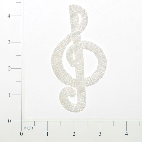 Beaded Treble Clef Applique/Patch | Michaels