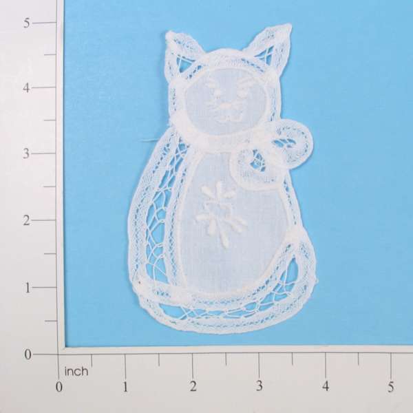 4 1/2" x 2 1/2" Battenburg Lace Cat Applique/Patch | Michaels