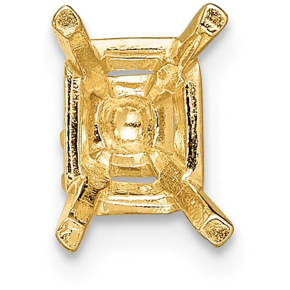 14K Gold 4 Prong Emerald Cut Peg Center Head 4.5x6.5mm | Michaels