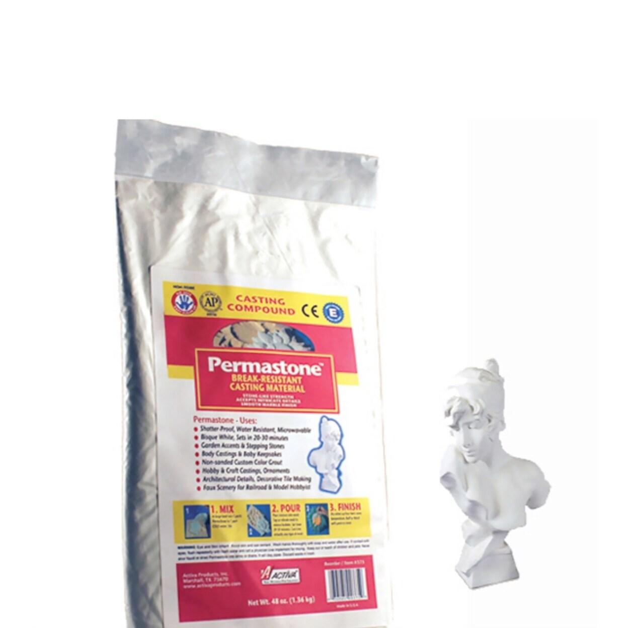 Sandtastik Activa Permastone Break-Resistant Casting Material 48 Oz (1. ...