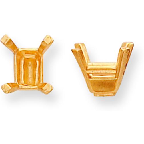 14K Gold 4 Prongs Emerald Cut Center Head Setting 3mm | Michaels