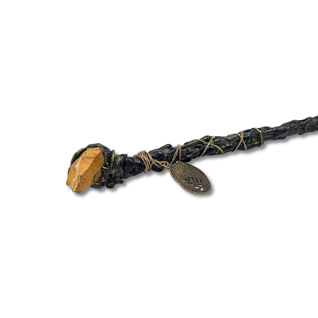 Genuine Raw Jasper Crystal Scepter Wand, Elemental, Magic Wand, Costume ...