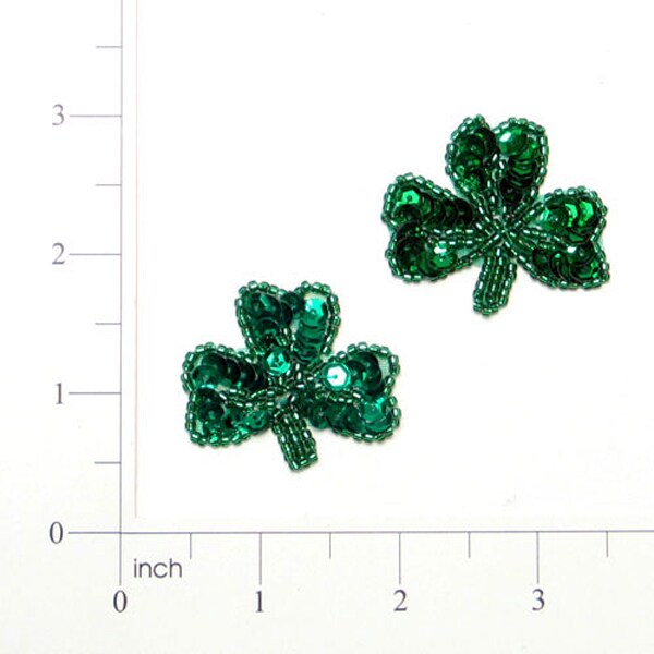 St. Patrick's Shamrock Sequin Applique/Patch Pack of 2 | Michaels