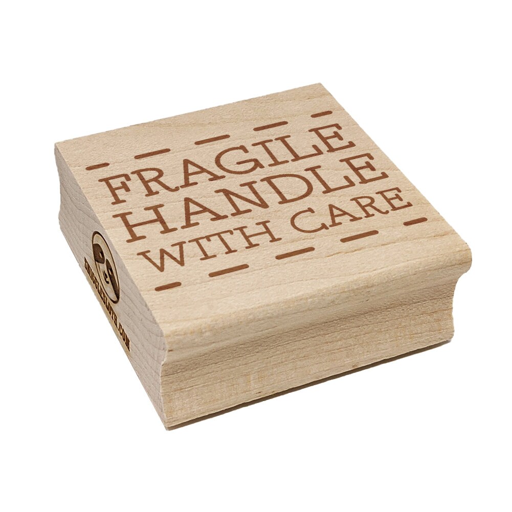 Fragile Handle with Care Square Rubber Stamp for Stamping Crafting ...