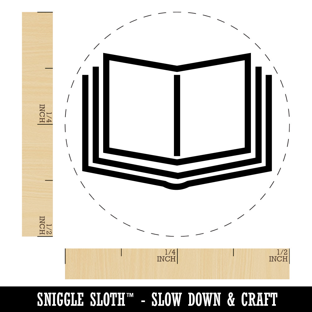 Open Book Reading Symbol Rubber Stamp for Stamping Crafting Planners ...