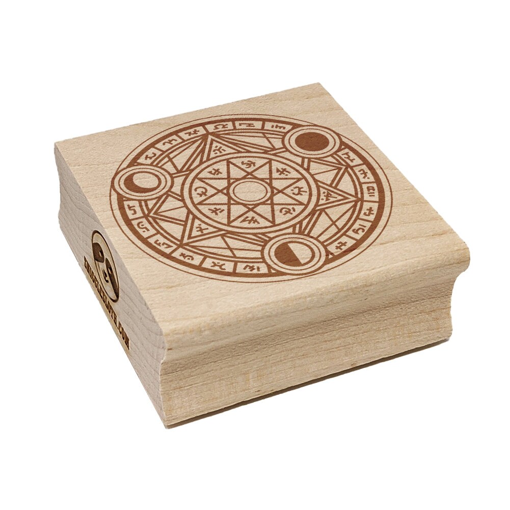 Magic Summoning Circle with Runes Square Rubber Stamp for Stamping ...