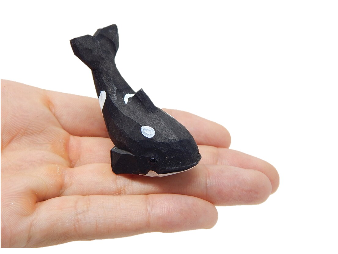 Orca Killer Whale Figurine Decoration Black Fish Statue Shamu Miniature ...