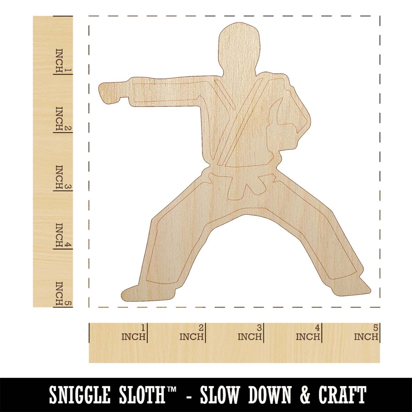 Kung Fu Martial Arts Rider Stance Karate Gi Unfinished Wood Shape Piece ...