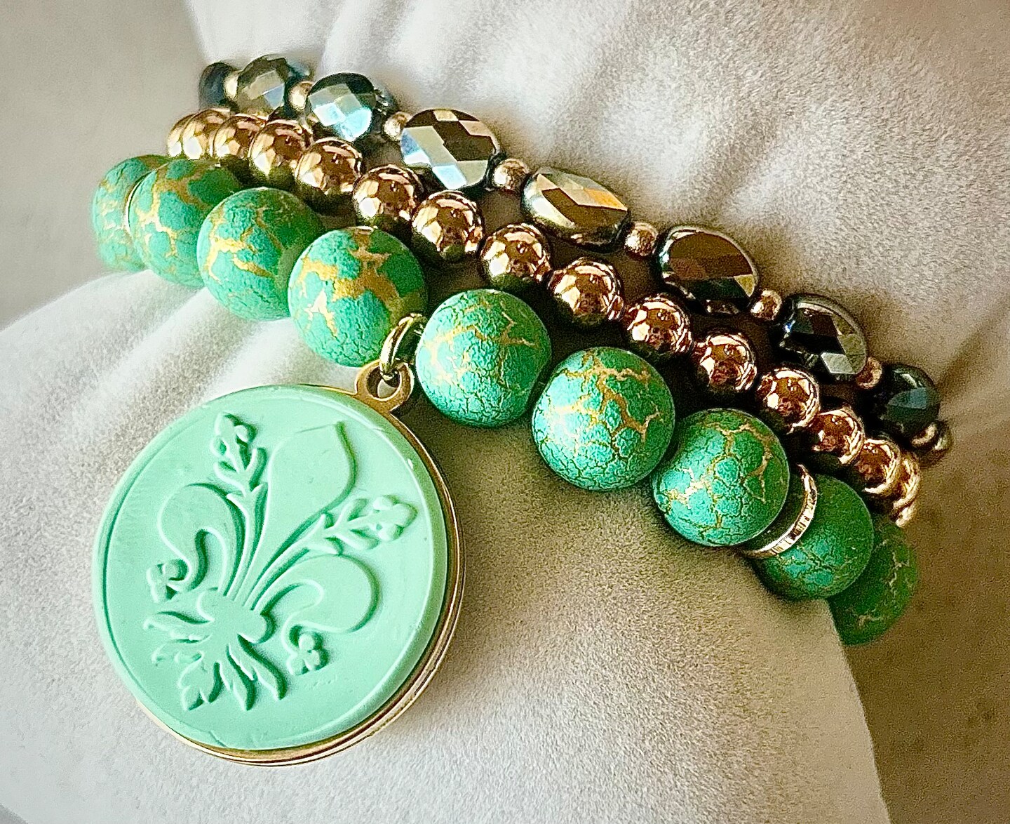 Florence Lily Charm Bracelet Stack, Firenze Lily Jewelry, Giglio of ...