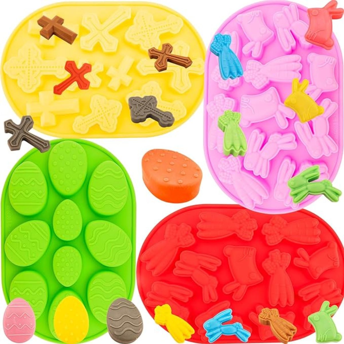 Assorted Style Easter Silicone Molds 4 Packs | Michaels