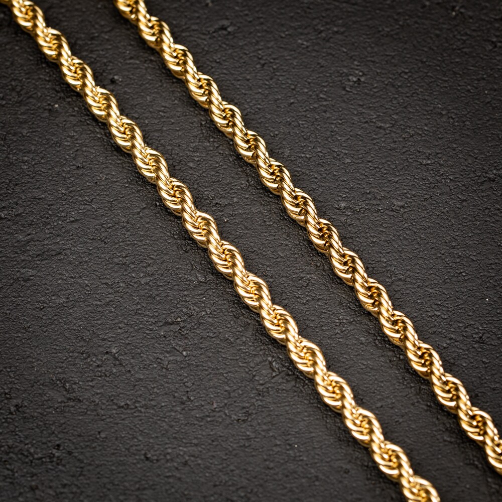 Solid Yellow Gold Plated Heavy 316 Stainless Steel 6MM Twist Rope Chain Necklace MakerPlace by Michaels