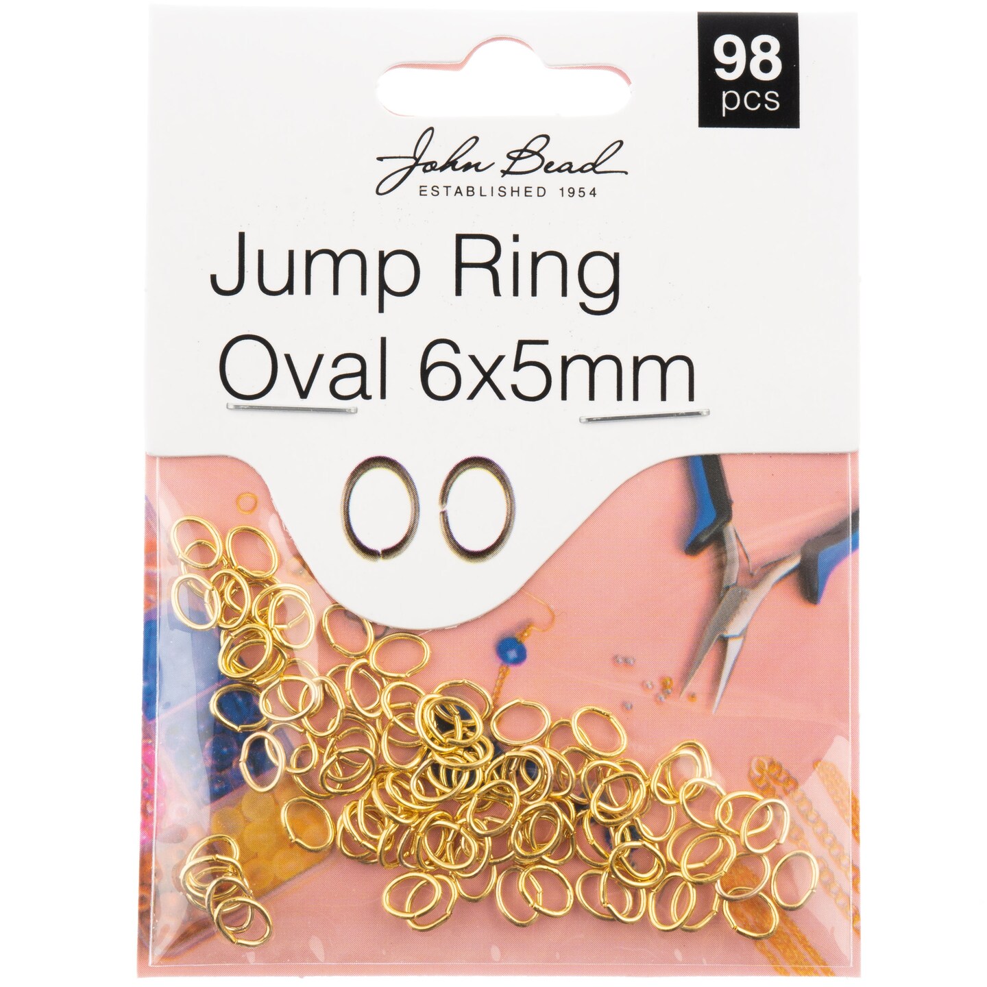 John Bead Jump Ring Oval 6x5mm 98/Pkg-Gold, Count: 1 | Michaels