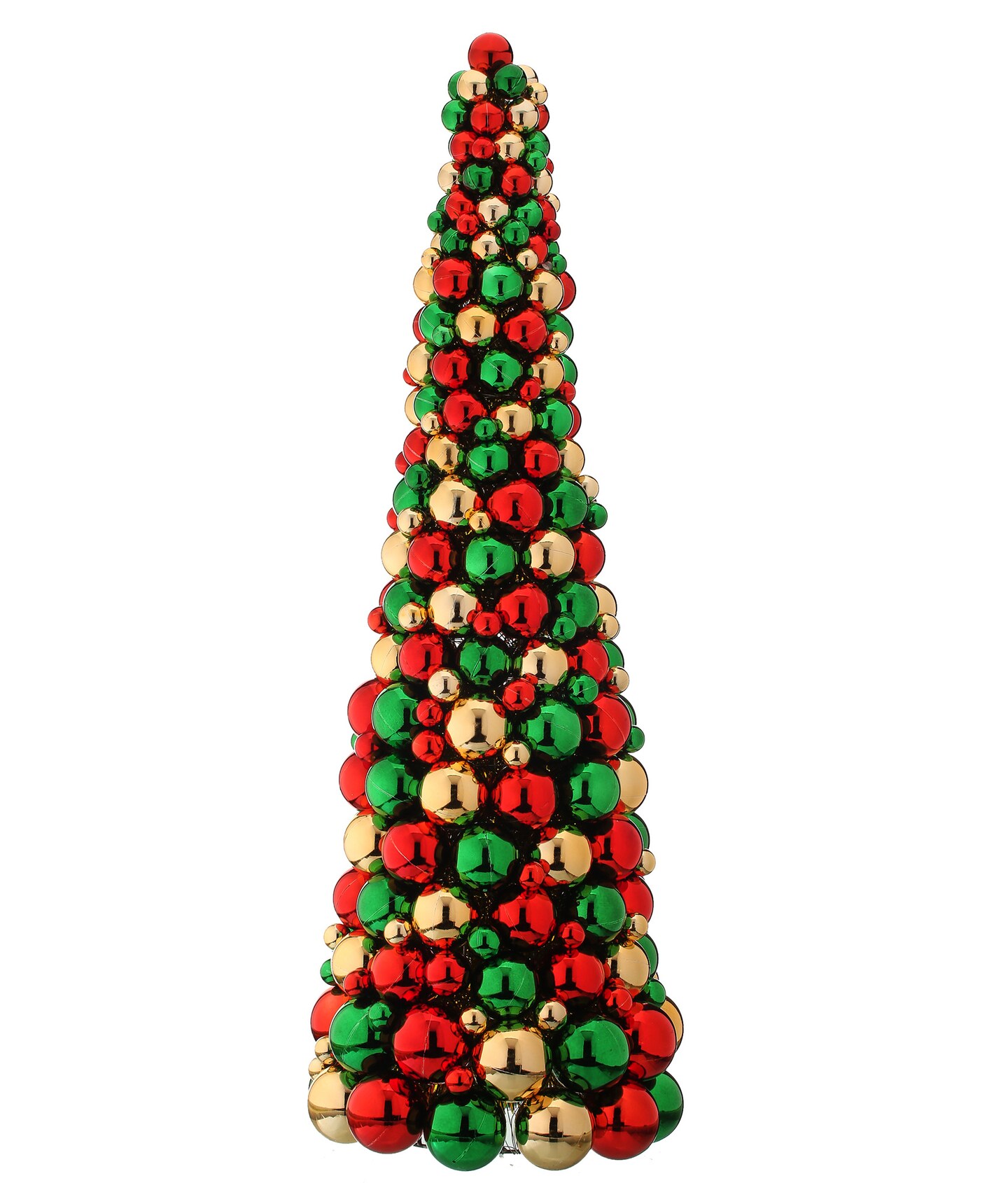 Contemporary Home Living 36" Mixed Ball Cone Christmas Tree Tabletop ...