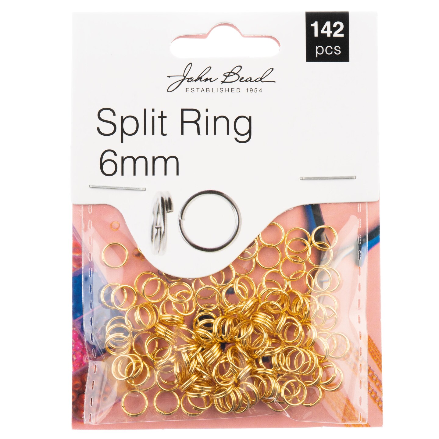 John Bead Split Ring 6mm 142/Pkg-Gold | Michaels