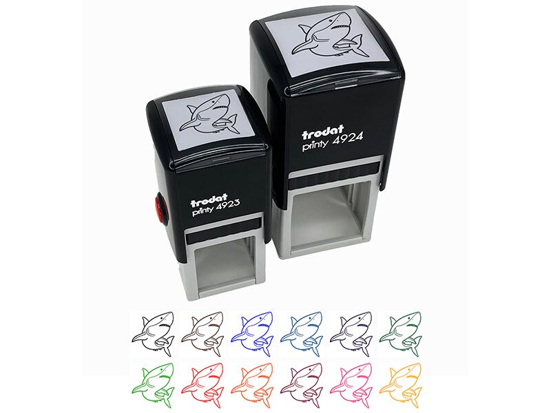 Powerful Great White Shark Self-Inking Rubber Stamp Ink Stamper | Michaels