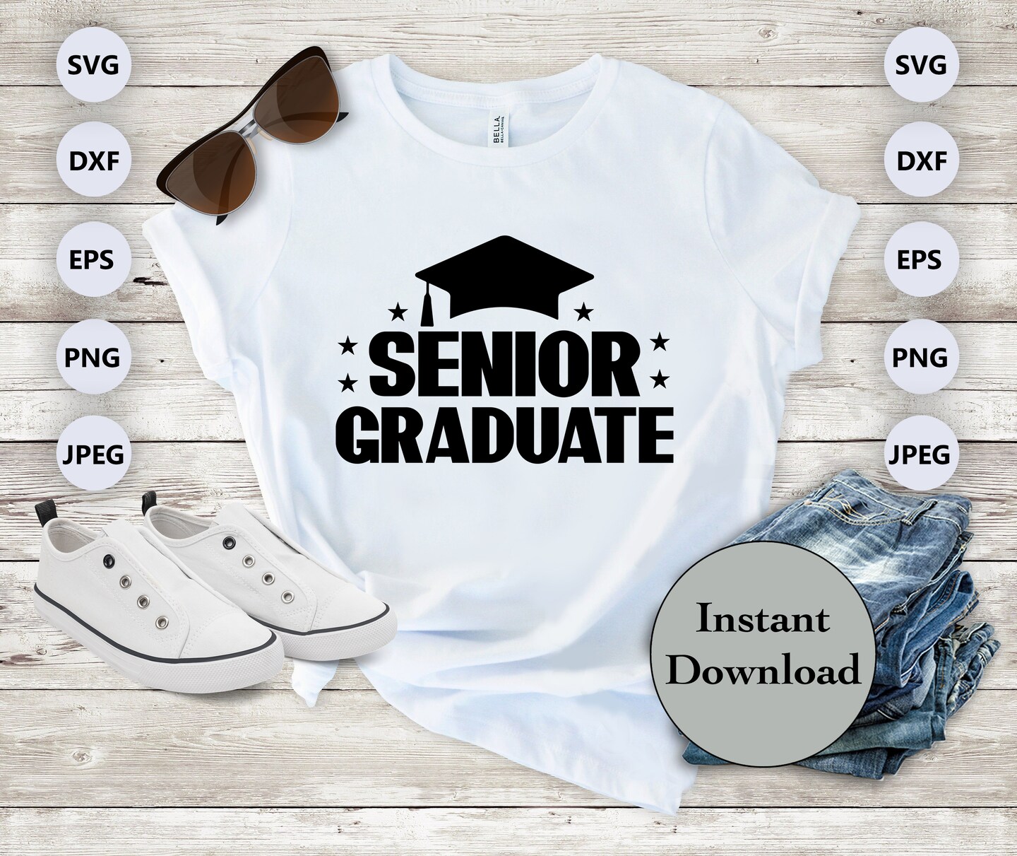 Graduation Decor SVG PNG DXF EPS JPG File Bundle Digital Download ...