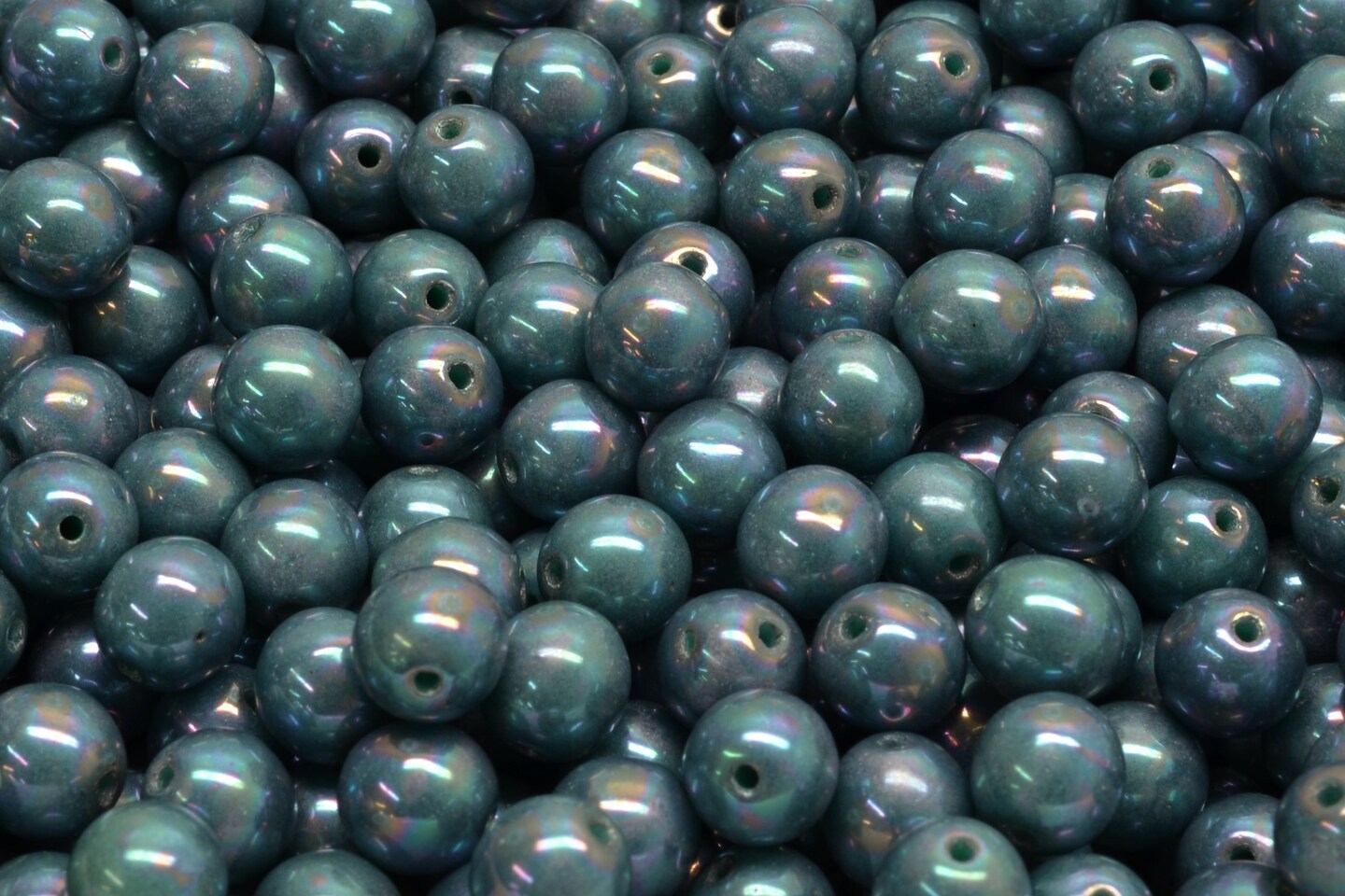 6mm Czech Round Druk Bead, Light Honeydew Nebula, 50 pieces | Michaels