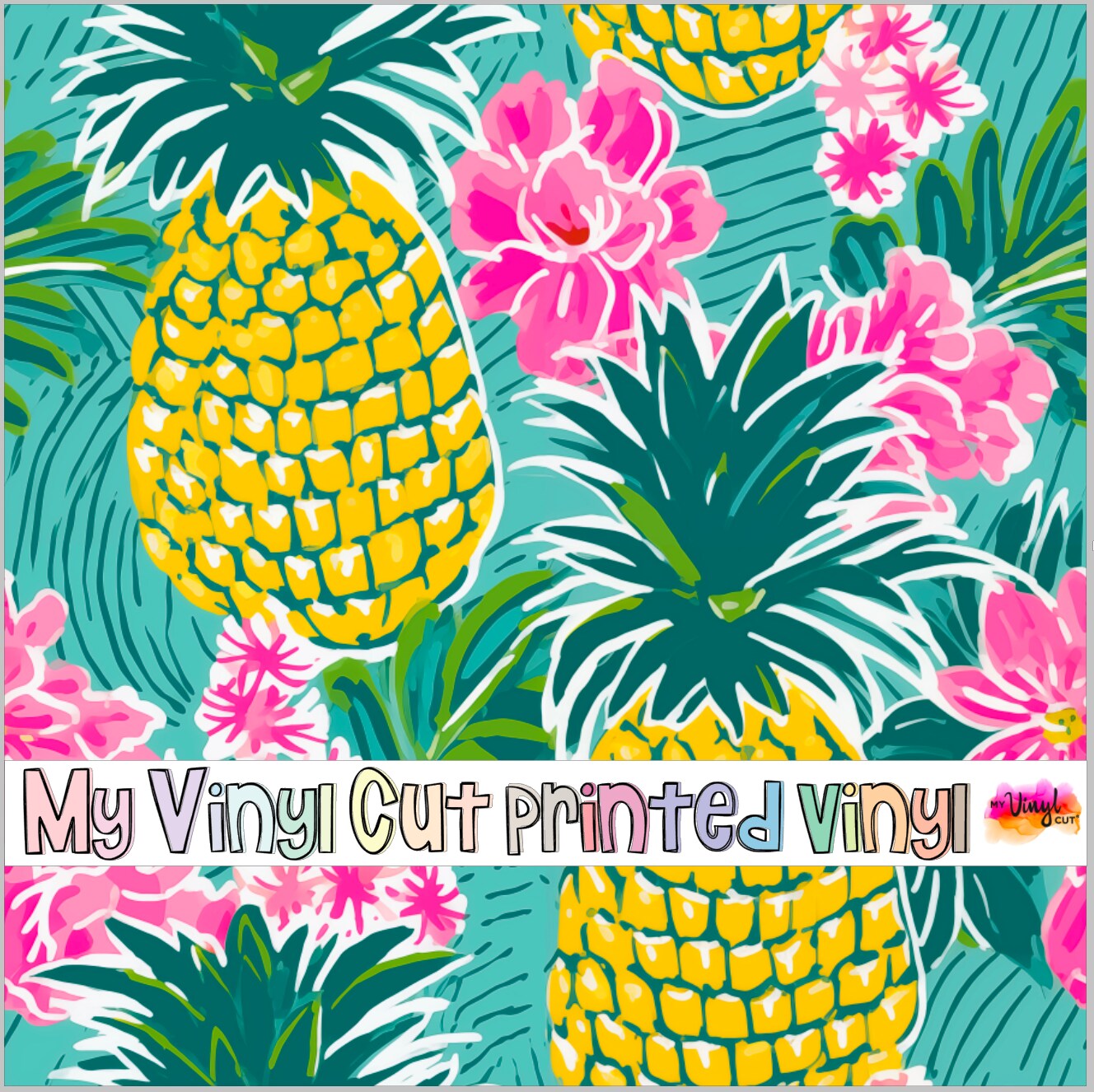 12 x 12 inch Sheet of Printed Vinyl or HTV in the Preppy Fruit T ...