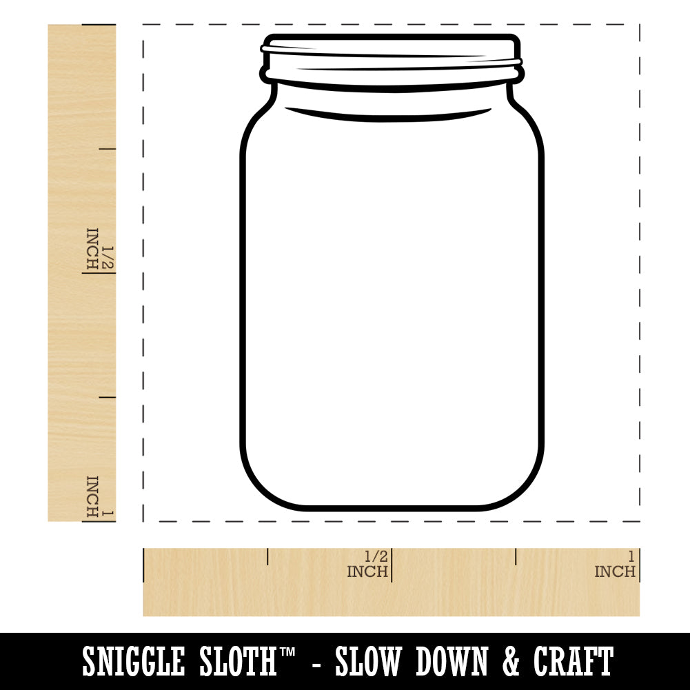 Empty Fillable Glass Mason Jar Self-Inking Rubber Stamp Ink Stamper ...