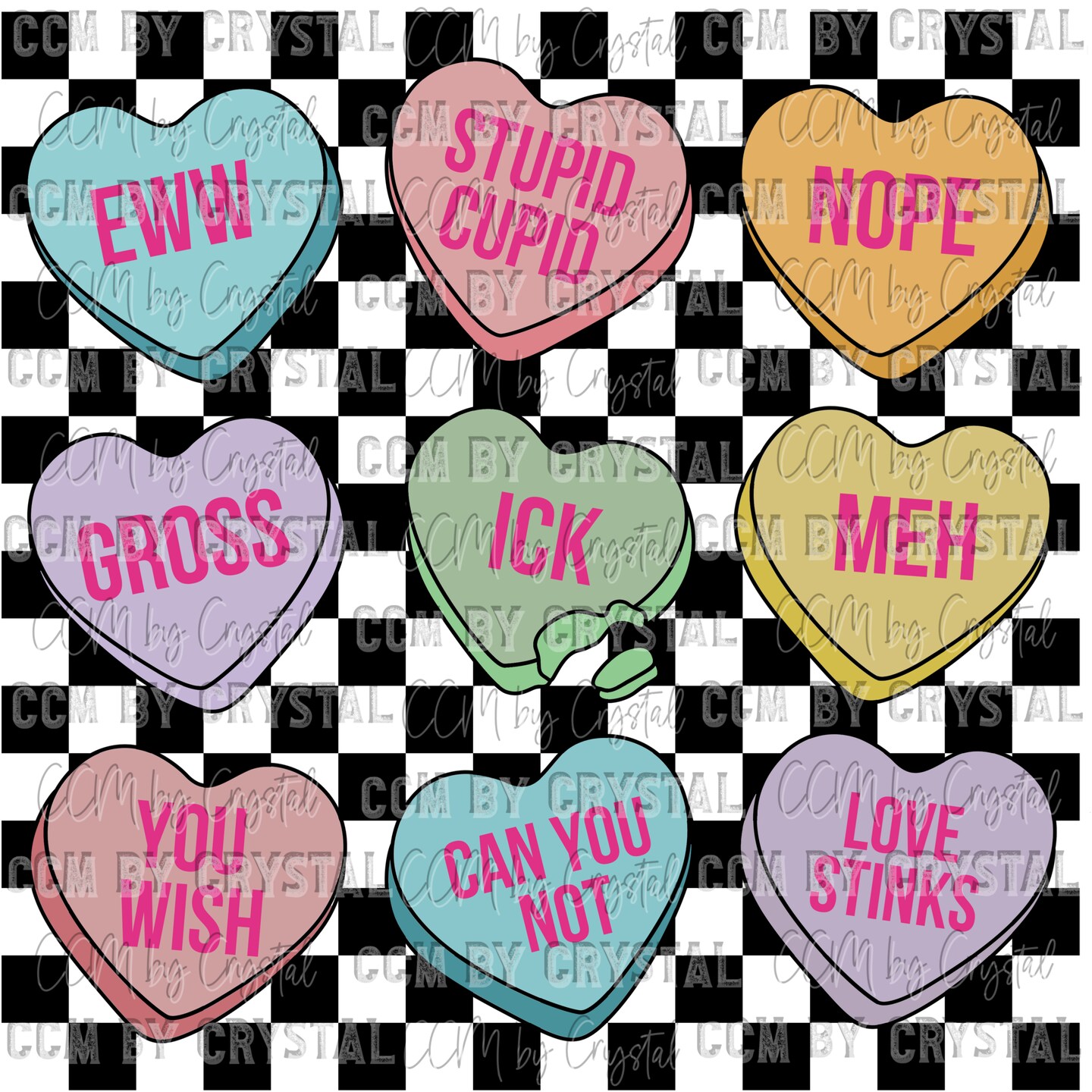 Sweet Hearts Valentines Day Ready to Press Transfer DTF Transfer ...