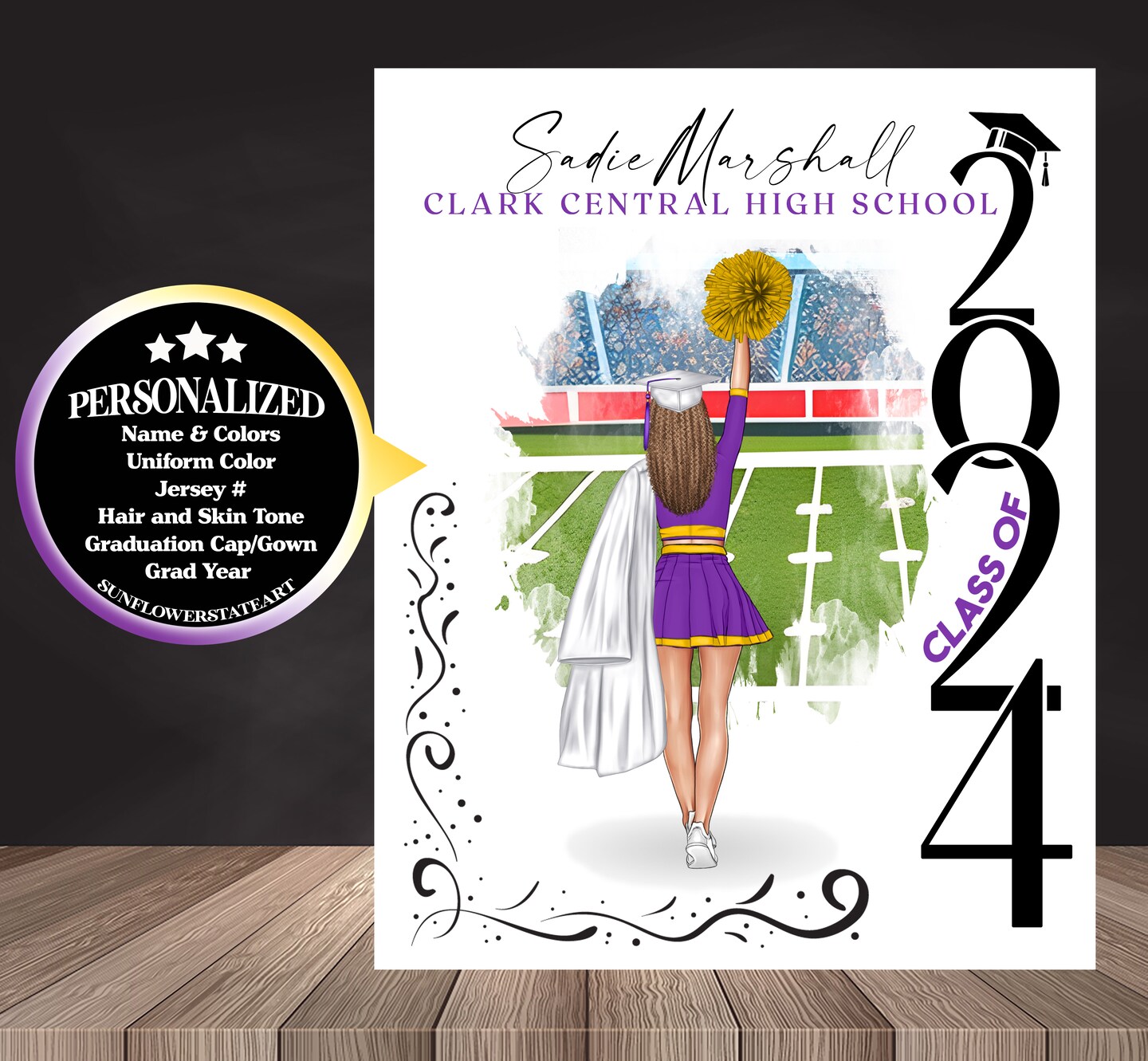Cheerleading Poster, Cheer Graduation Gift, Senior Night Gift ...