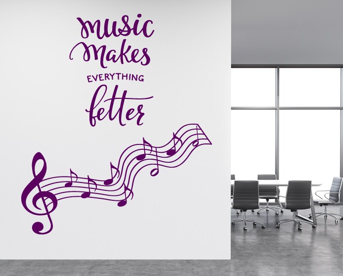 Music Notes Wall Decals, Music Wall Decal, Music Makes Everything ...