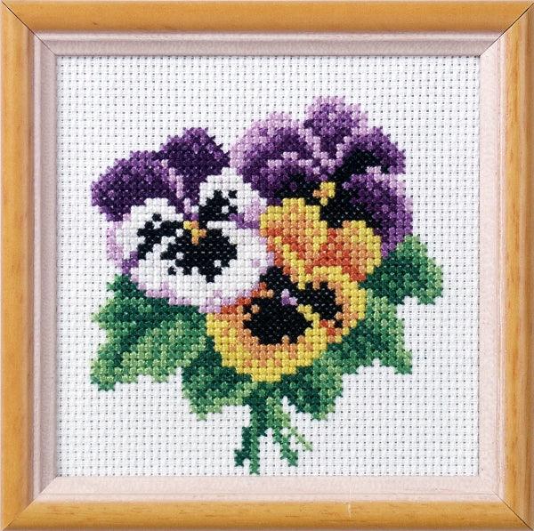 Stamped Cross stitch kit "Pansies" 7511 | Michaels