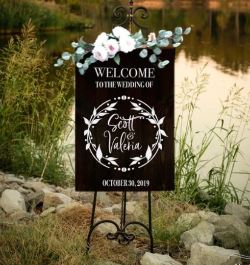 Custom Wedding Reception Party Board Sign Decall | DIY Sign Making ...