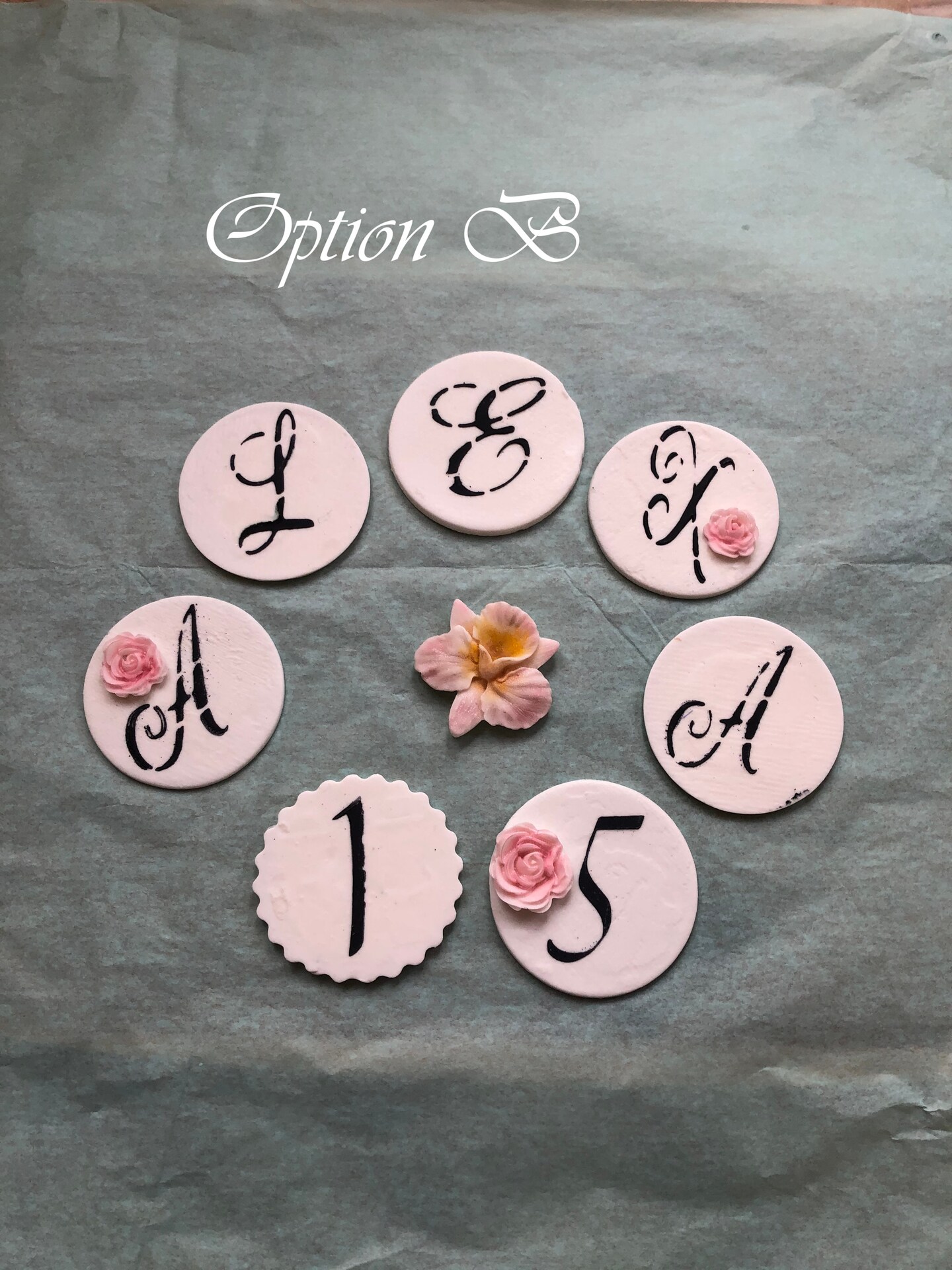 Monogram Capital letters or numbers. Fondant cupcake or cake toppers ...