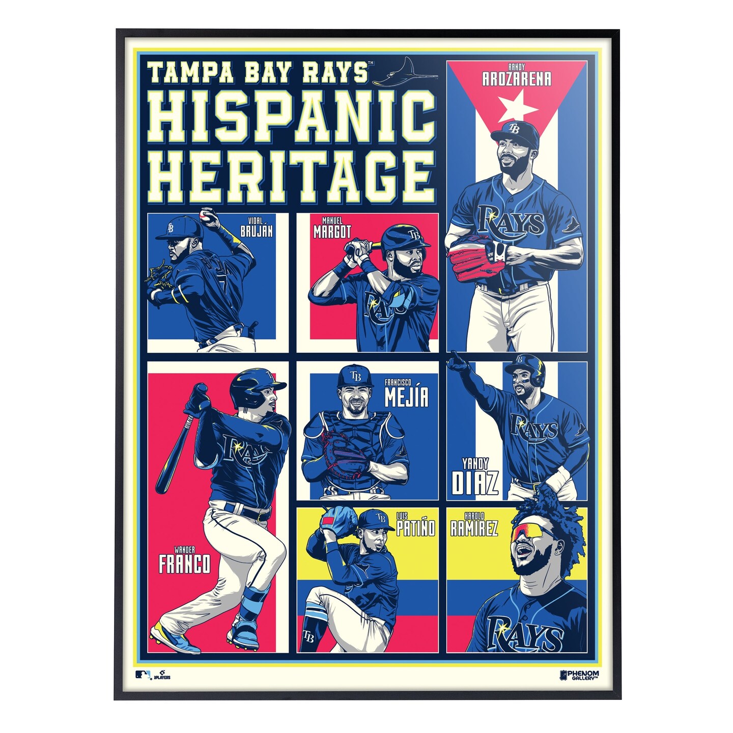 Phenom Gallery Tampa Bay Rays Hispanic Appreciation 18"x24" Deluxe Framed Serigraph | Michaels