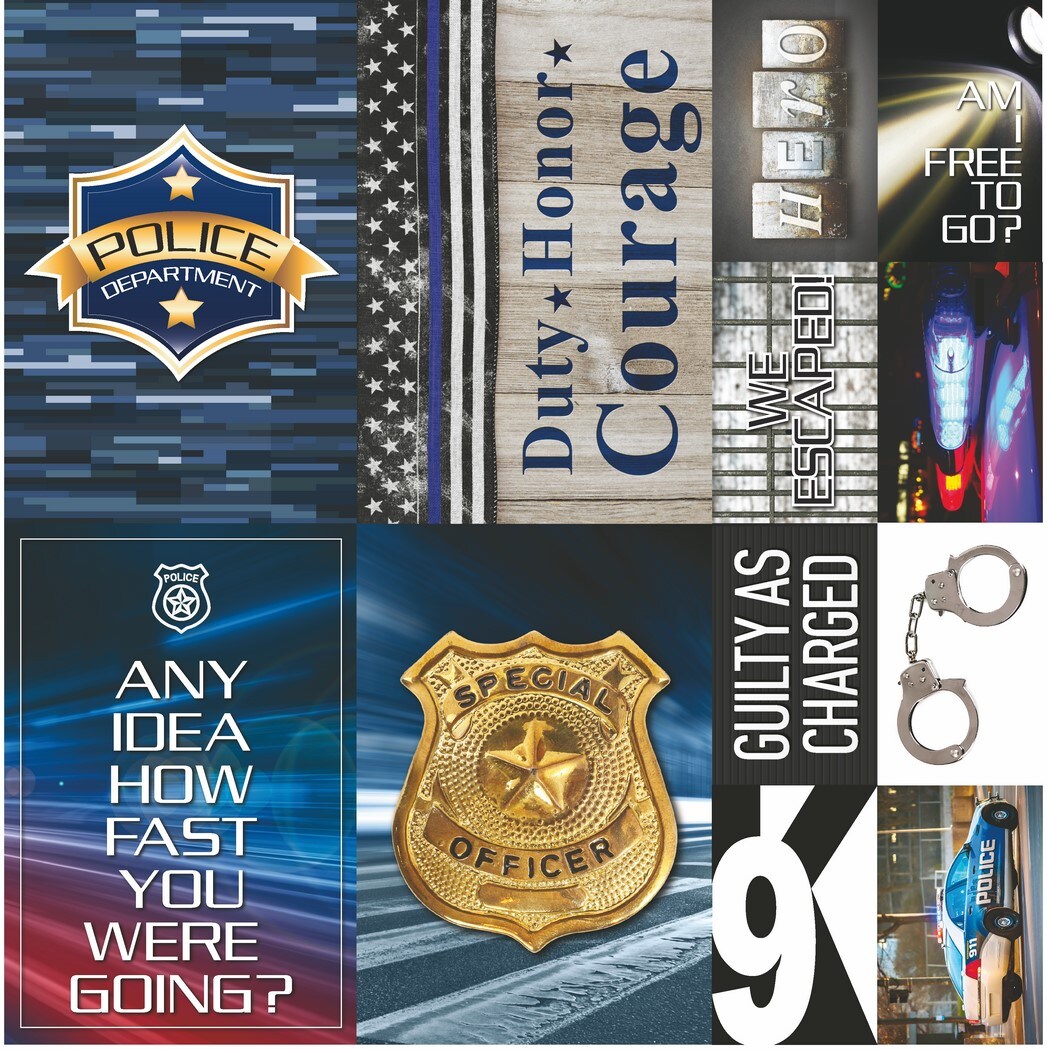 Reminisce Police 12x12 Poster Sticker Sheet | Michaels