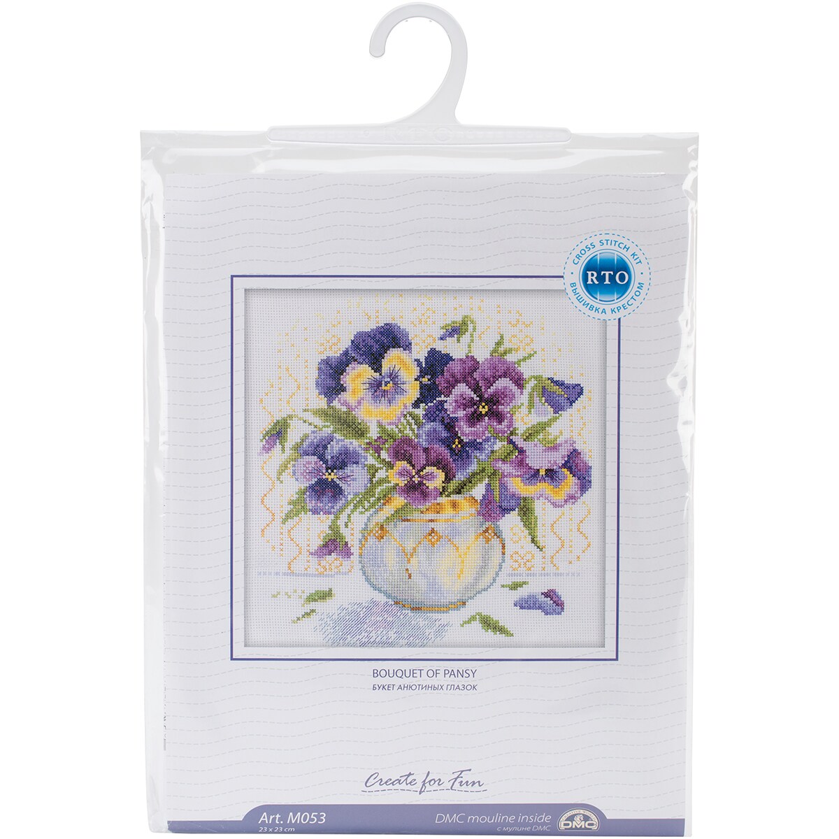 Rto Counted Cross Stitch Kit 9"X9"-Pansies (14 Count) | Michaels