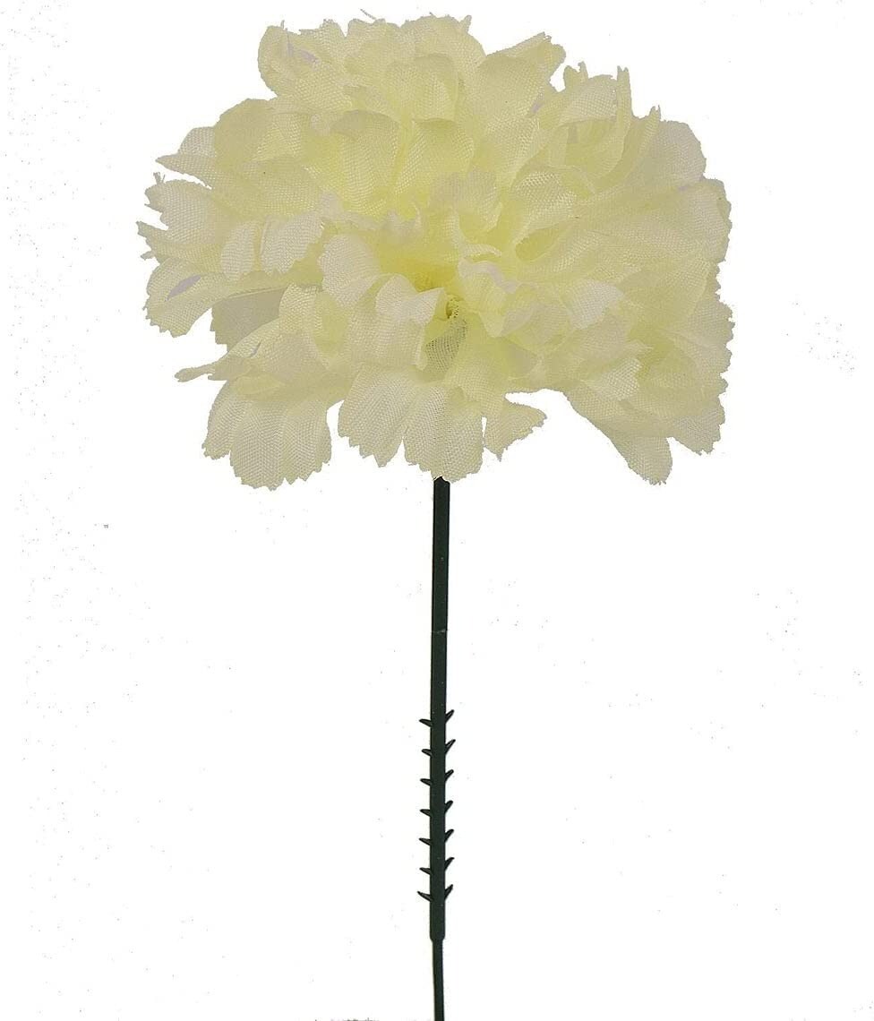 Light Yellow Carnation Flowers, 30-Pack, Artificial Carnation Picks ...