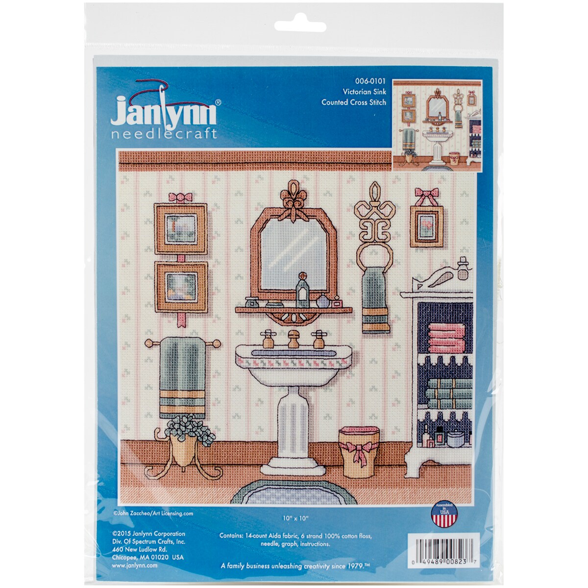 Janlynn Counted Cross Stitch Kit 10"X10"-Victorian Sink | Michaels