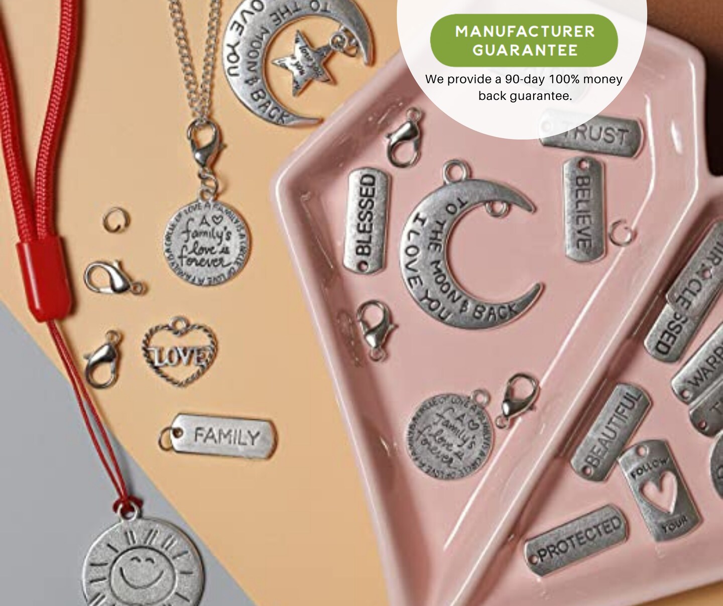 Incraftables 60pcs Word Charms with 15pcs Clasps & Rings. Bulk ...