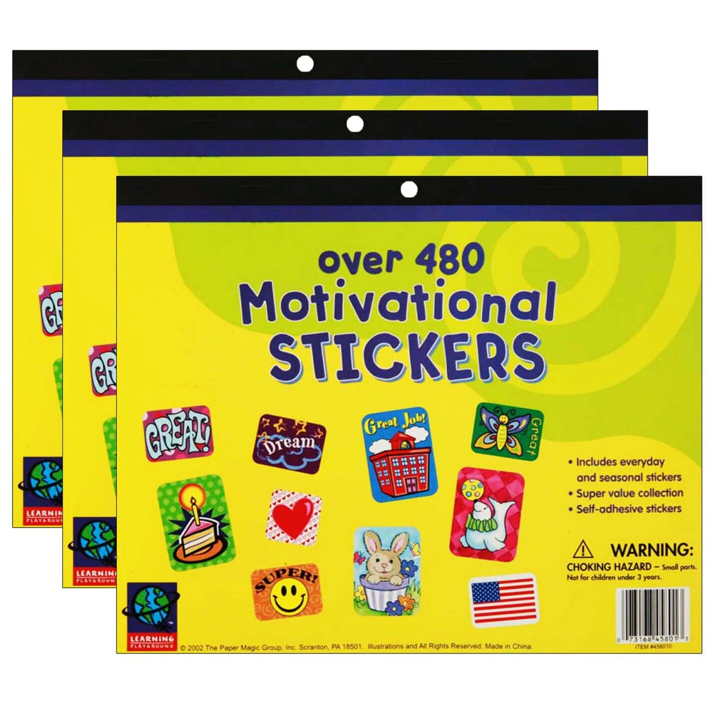 Jumbo Motivational Sticker Book, 480 Stickers Per Book, Pack of 3 ...