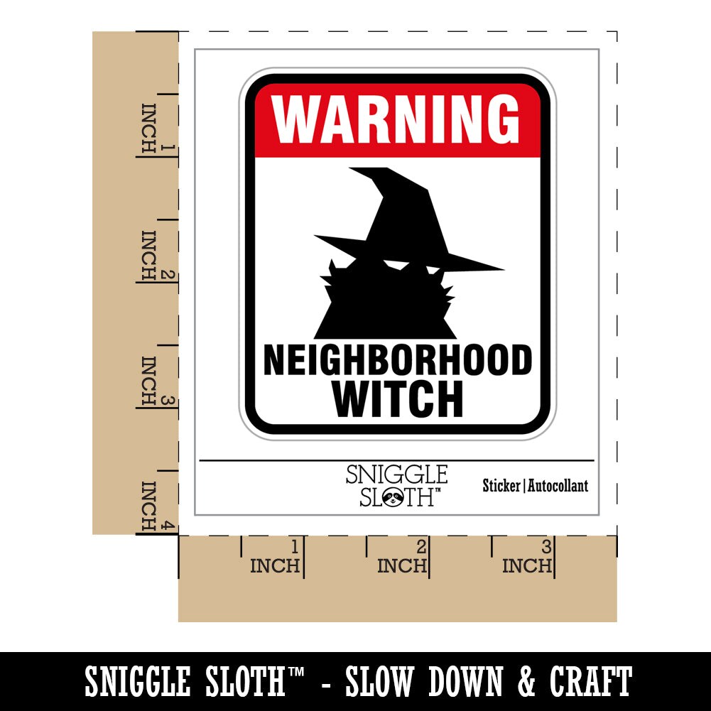 Warning Neighborhood Witch Halloween Sign Waterproof Vinyl Phone Tablet ...
