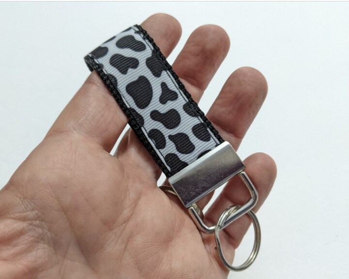 Spotted Cow Print Mini Keychain, 1 Inch Wide and about 3" Long, You ...