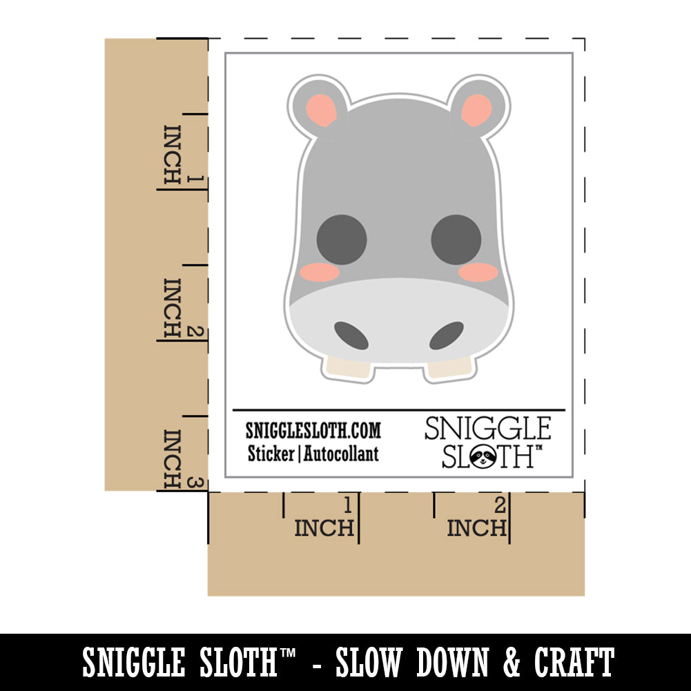 Kawaii Chibi Hippopotamus Face Blushing Cheeks Waterproof Vinyl Phone ...