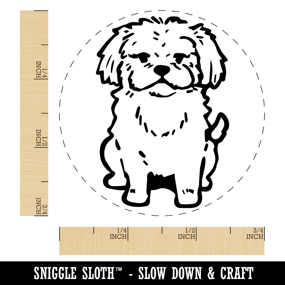 Fluffy Maltese Dog Puppy Self-Inking Rubber Stamp Ink Stamper for ...
