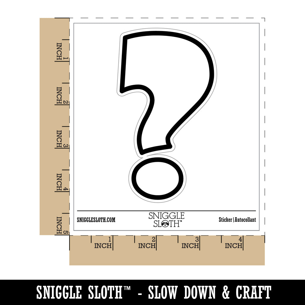 Question Mark Bold Outline Waterproof Vinyl Phone Tablet Laptop Water ...